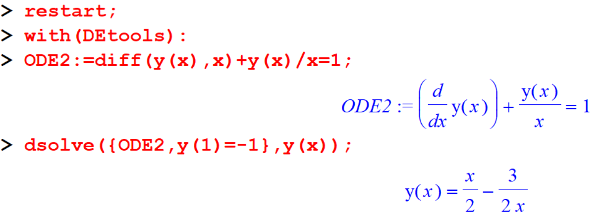 Lesson 7 Differential Equations | Maple